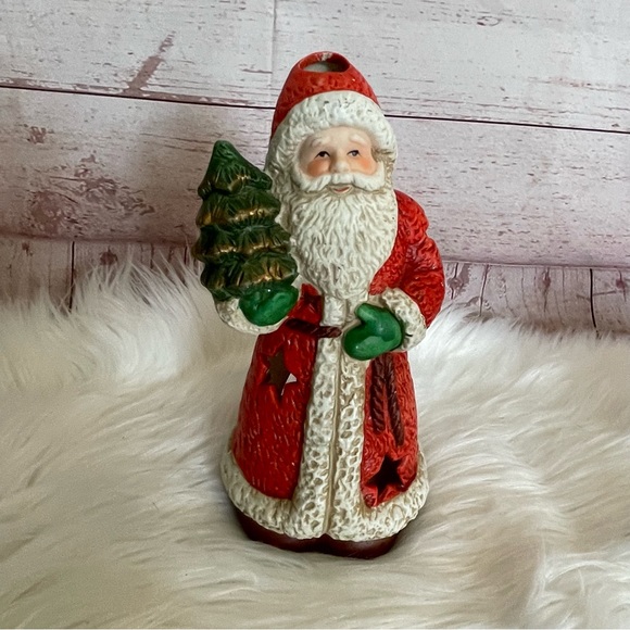 Holiday | Vintage Santa Tea Light Candle Holder Porcelain 75 Made In ...